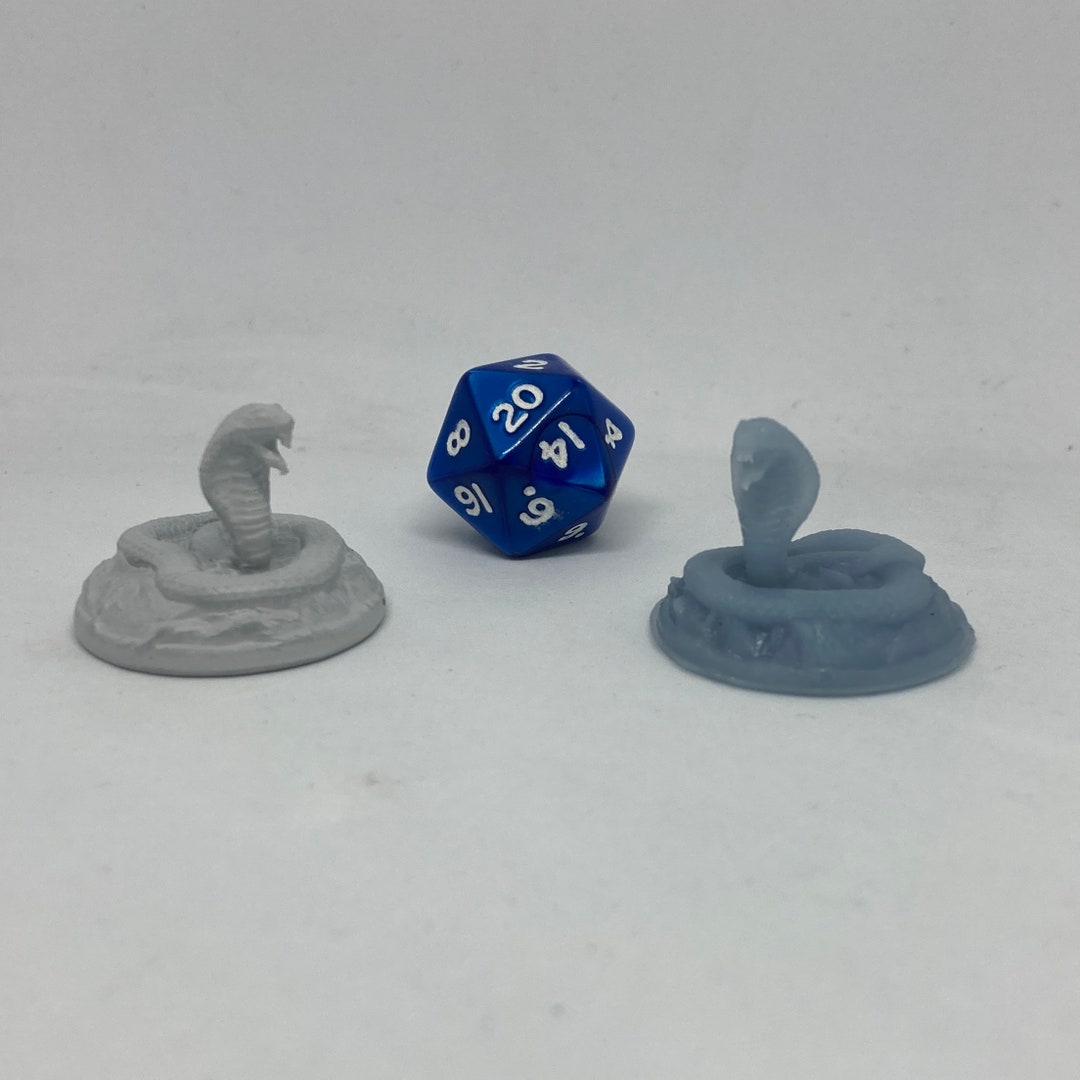 King Cobra Snake 3D Printed Resin Miniature Figurine for Tabletop ...