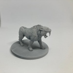 Sabre-tooth Cat Tiger 3D Printed Resin Miniature 25mm, 32mm, 50mm - Etsy