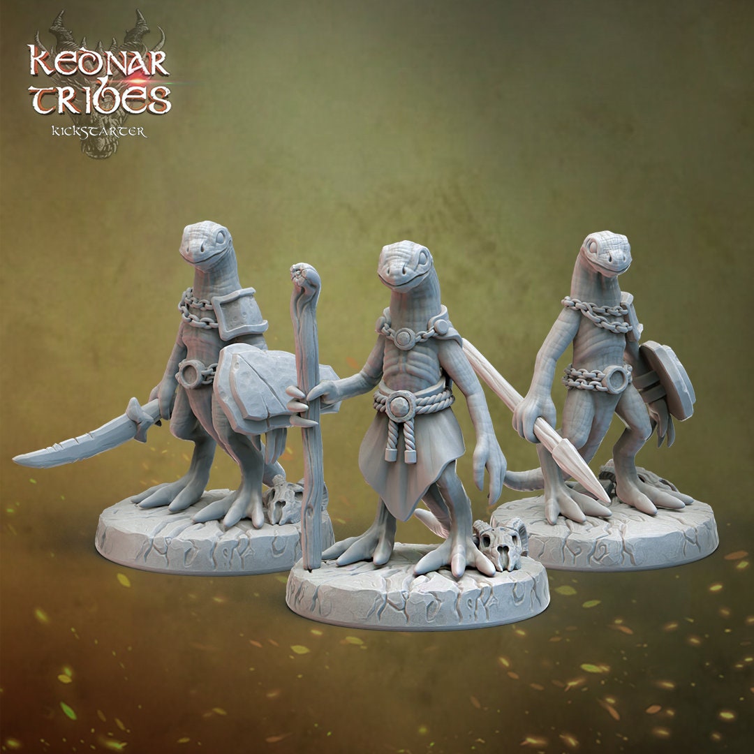 Fire Newt Miniature for Dungeons and Dragons 3 Unique Styles Available ...