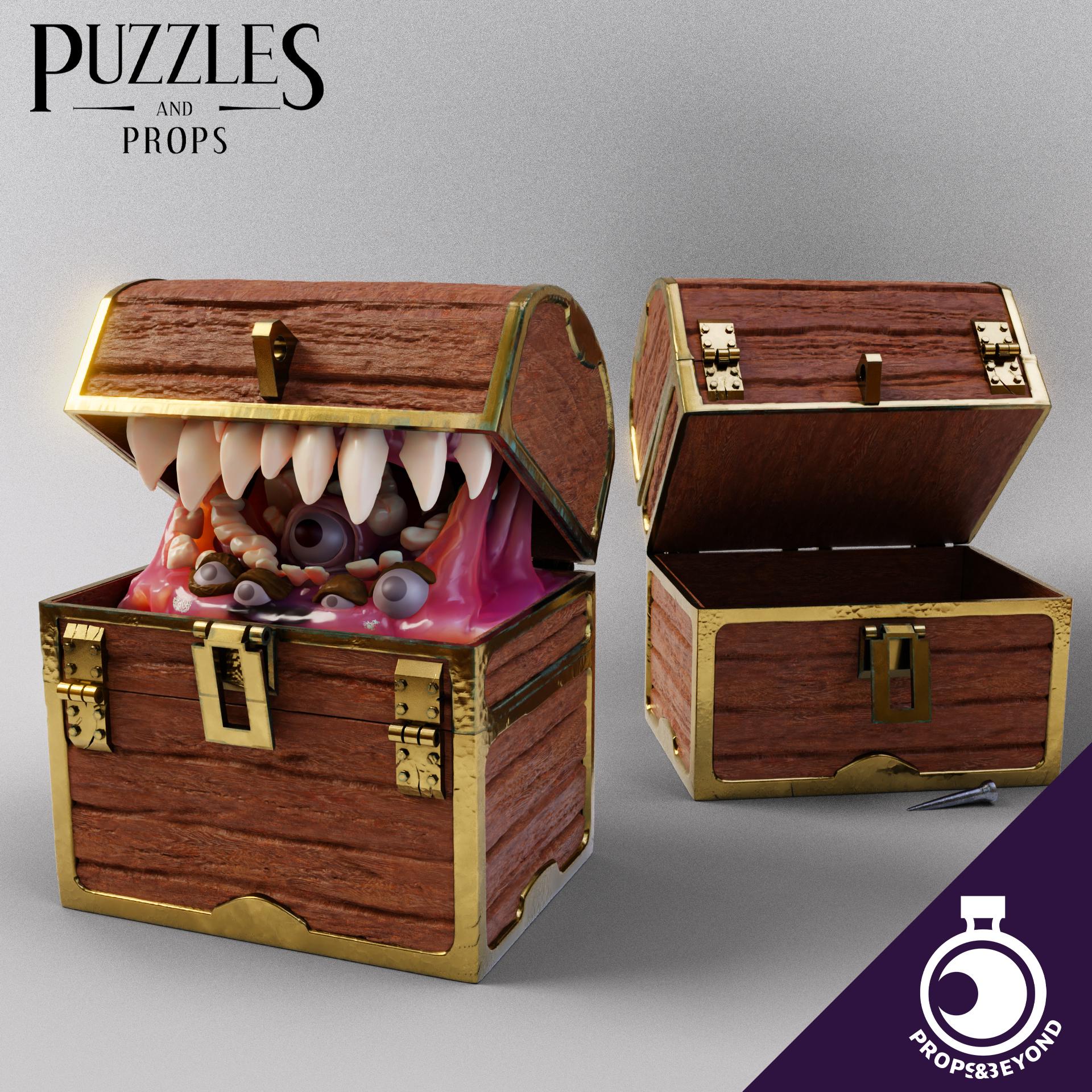 Chest Mimic 3D Printed Dnd Prop TTRPG Puzzles and Props Life Size Prop ...