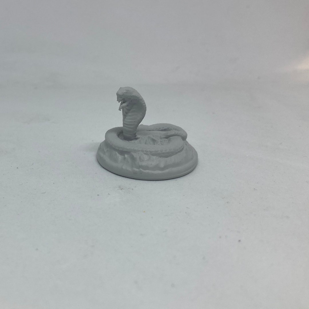 Giant King Cobra Snake 3D Printed Resin Miniature Figurine for Tabletop ...
