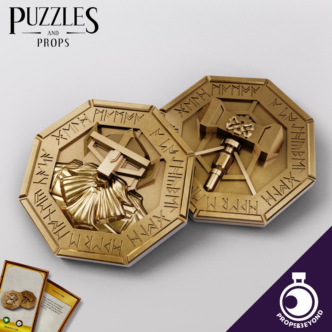 Dwarven Coin - 3D Printed - Dnd - Prop - TTRPG - Puzzles and Props - Etsy