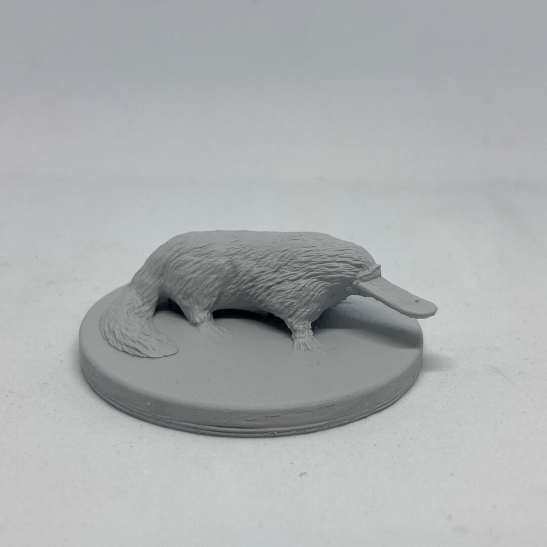 Platypus Duck-billed Egg-laying Mammal 3D Printed Resin Miniature Model ...