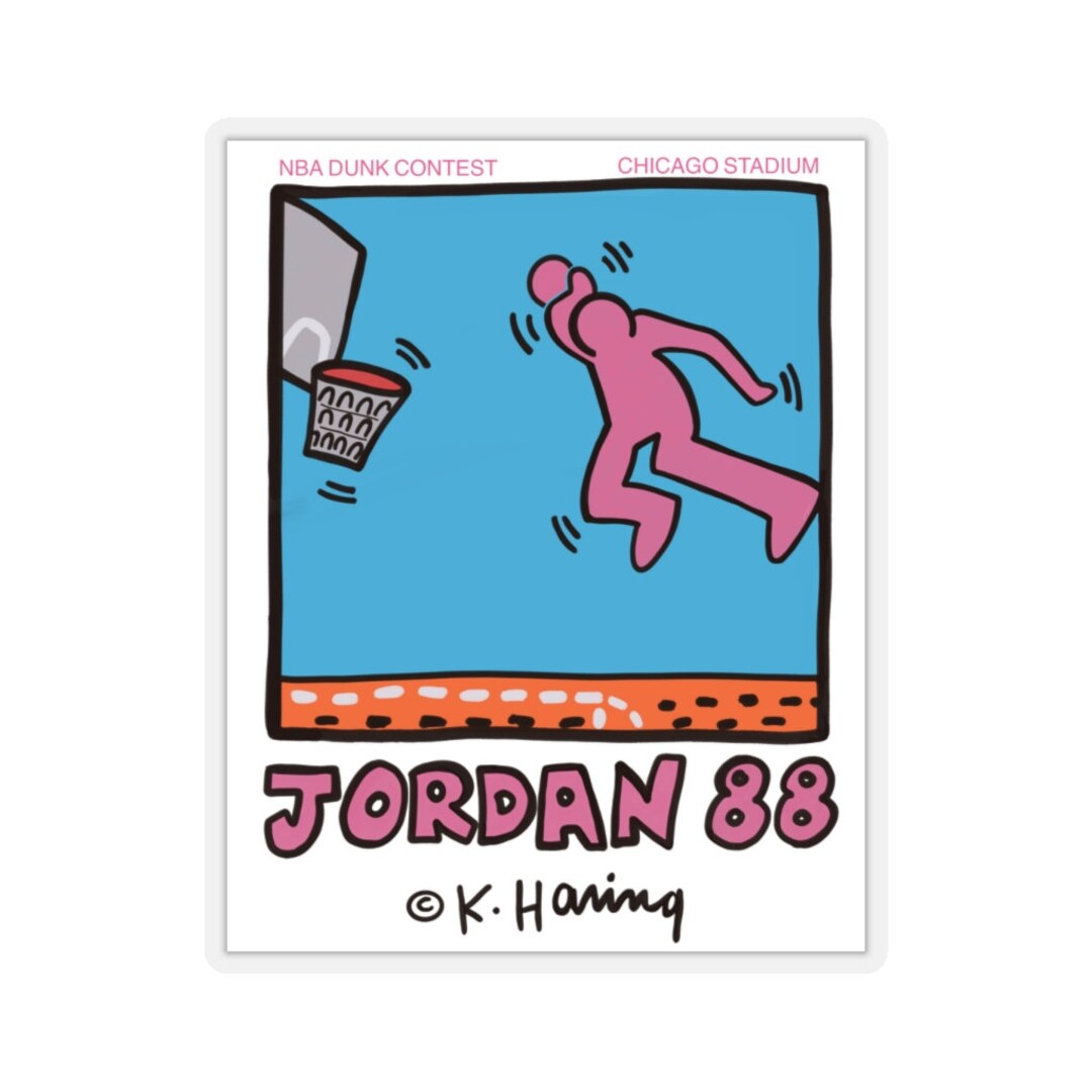Michael Jordan Sneaker Sticker Keith Harding Art - Etsy