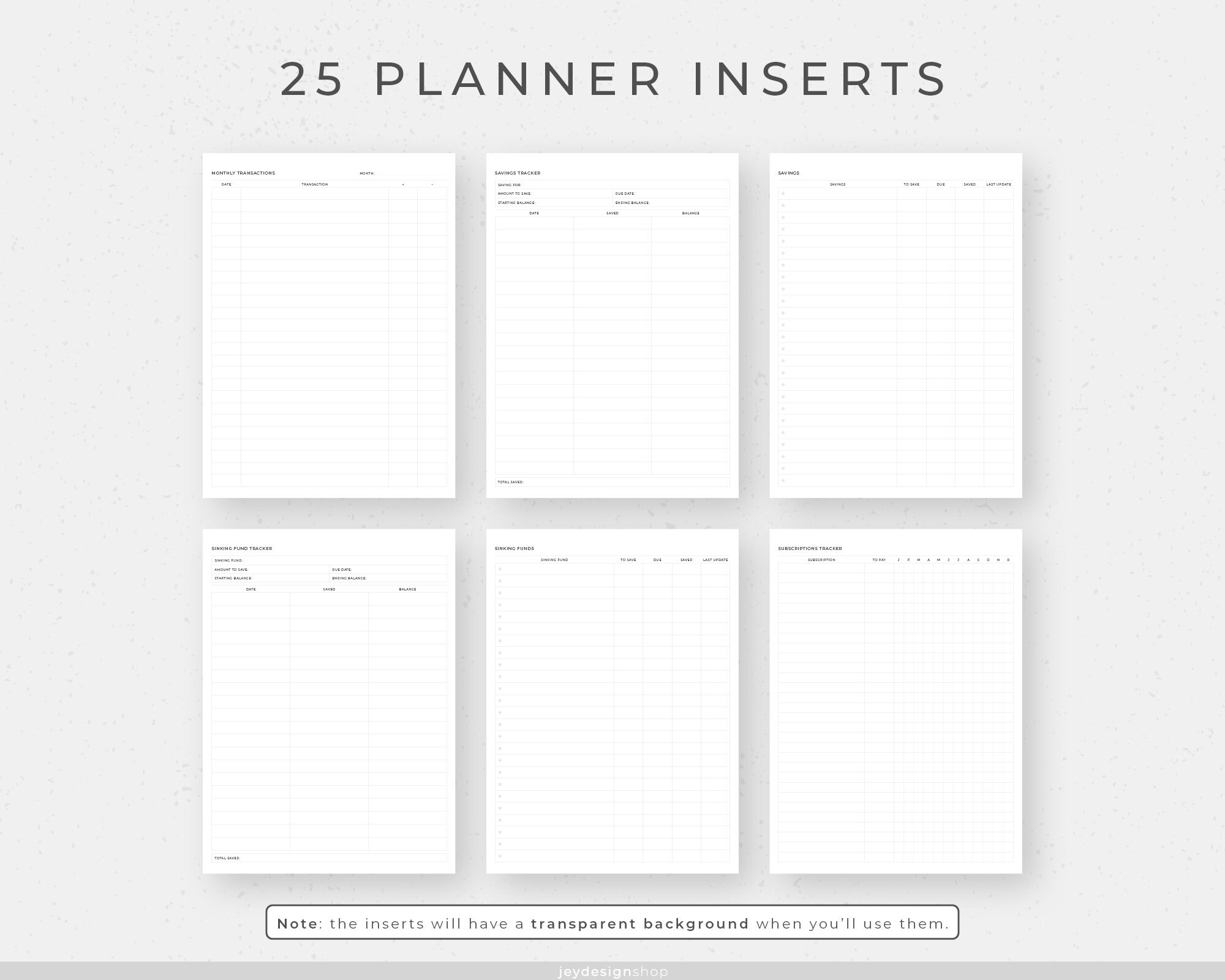Budget Digital Planner Inserts 25 Finances Tracker Templates PDF & PNG ...