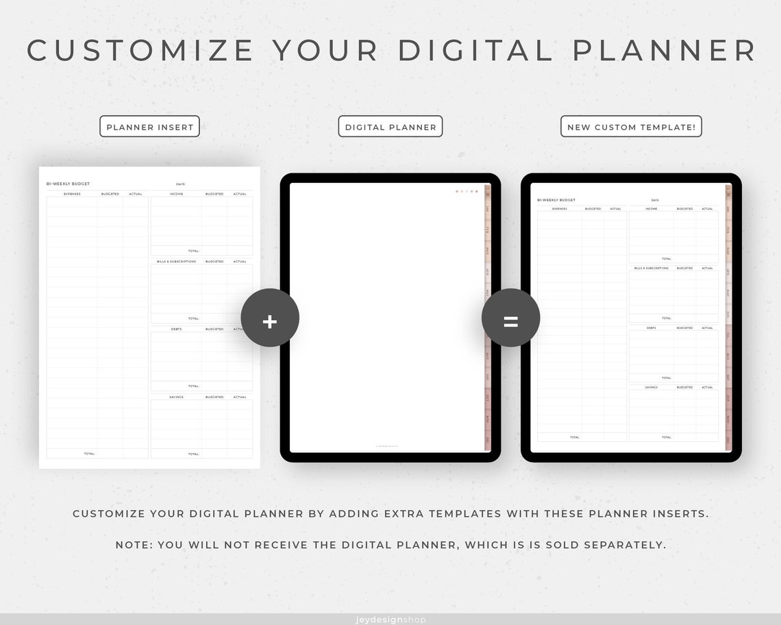 Budget Digital Planner Inserts 25 Finances Tracker Templates PDF & PNG ...