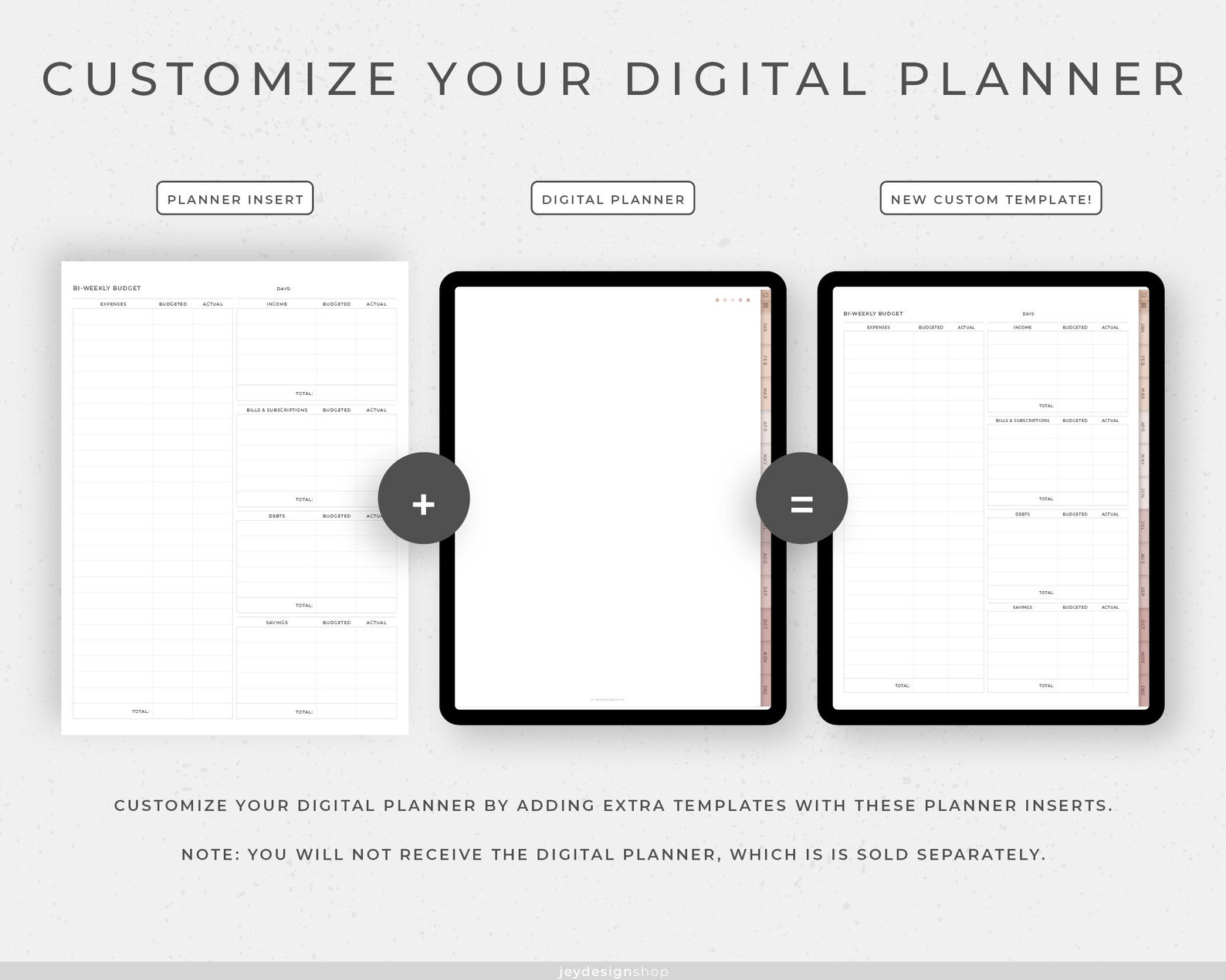 Budget Digital Planner Inserts 25 Finances Tracker Templates PDF & PNG ...
