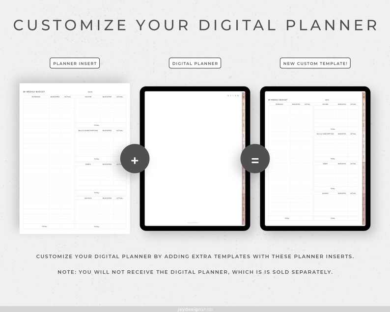 Budget Digital Planner Inserts 25 Finances Tracker Templates PDF & PNG ...