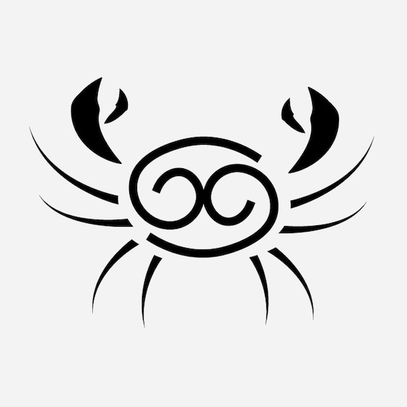 Zodiac Sign Cancer the Crab Silhouette SVG PNG JPG Digital - Etsy