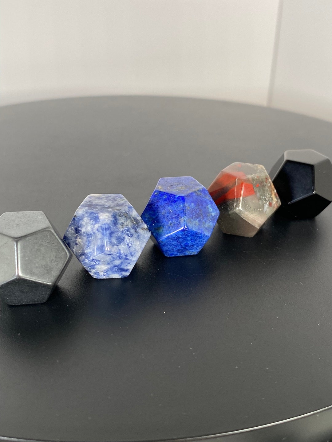 Natural Stone Dodecagon 1inch 12 Sided Cube Set 5 Pcs AC567 - Etsy