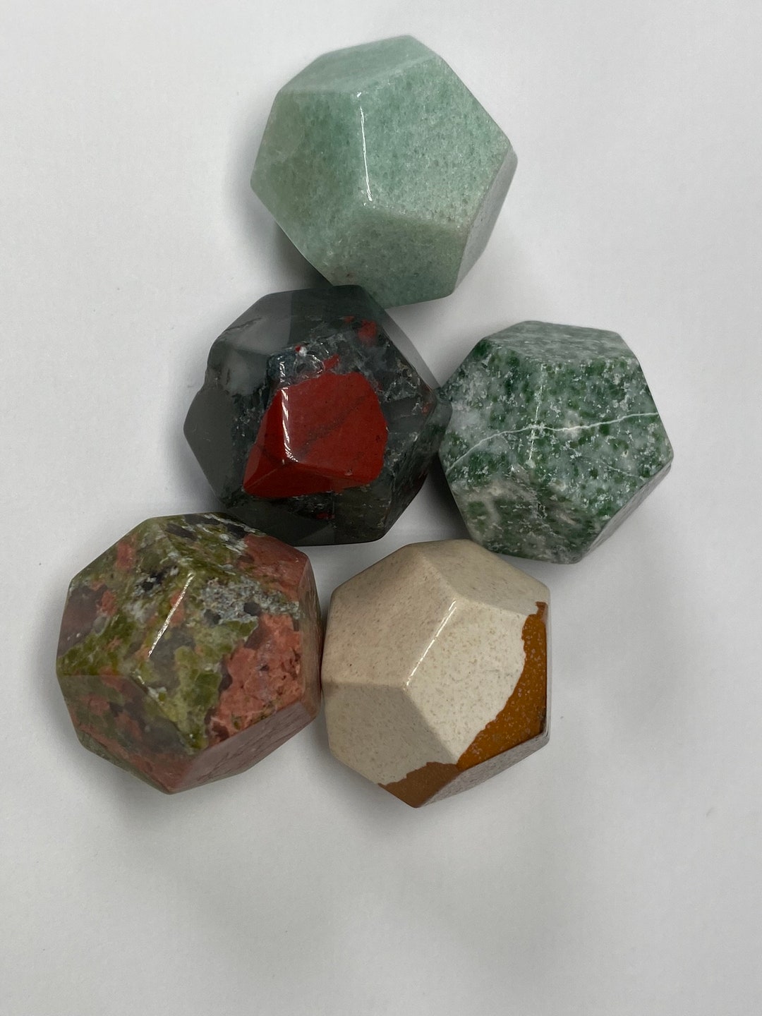 Mixed Natural Stone Dodecagon 1inch 12 Sided Cube Set 5 Pcs AC568 - Etsy