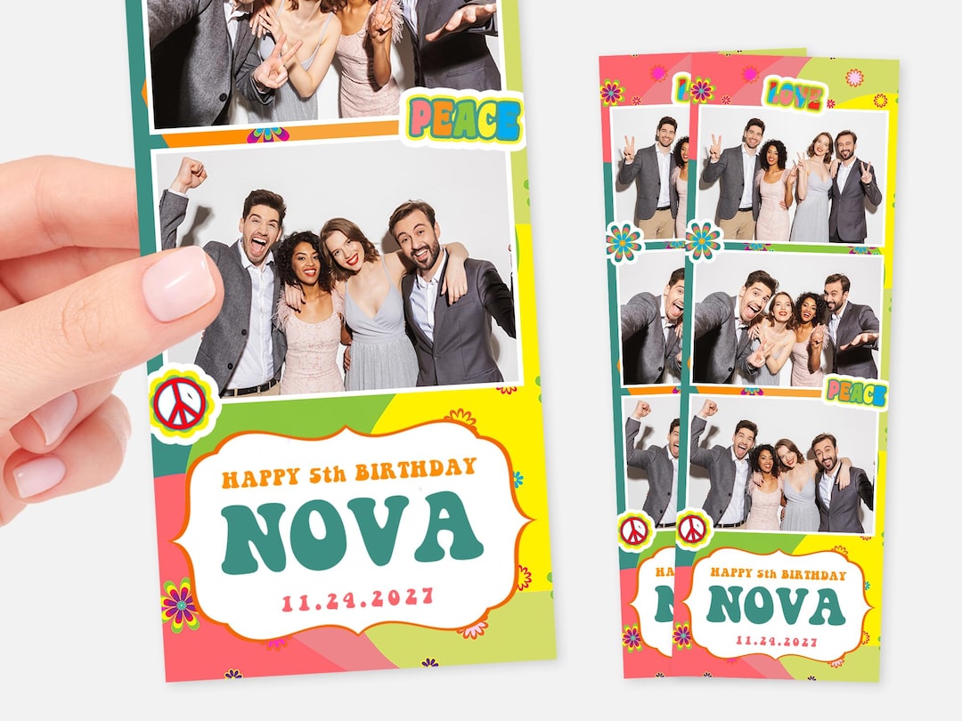 Groovy 60s Photo Booth Template, Retro 2x6 Strip (PNG, JPG, PSD) - Etsy
