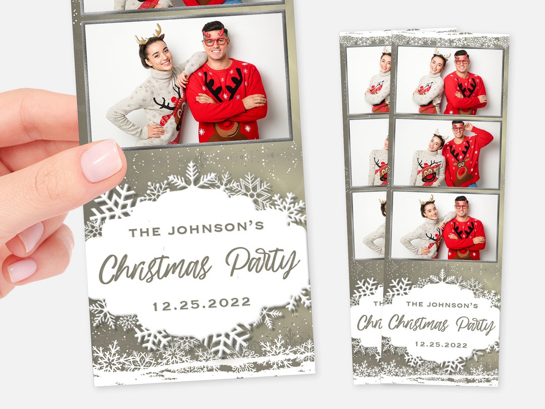 Christmas Photo Booth Template, Winter Wonderland, Snowflakes (PSD ...