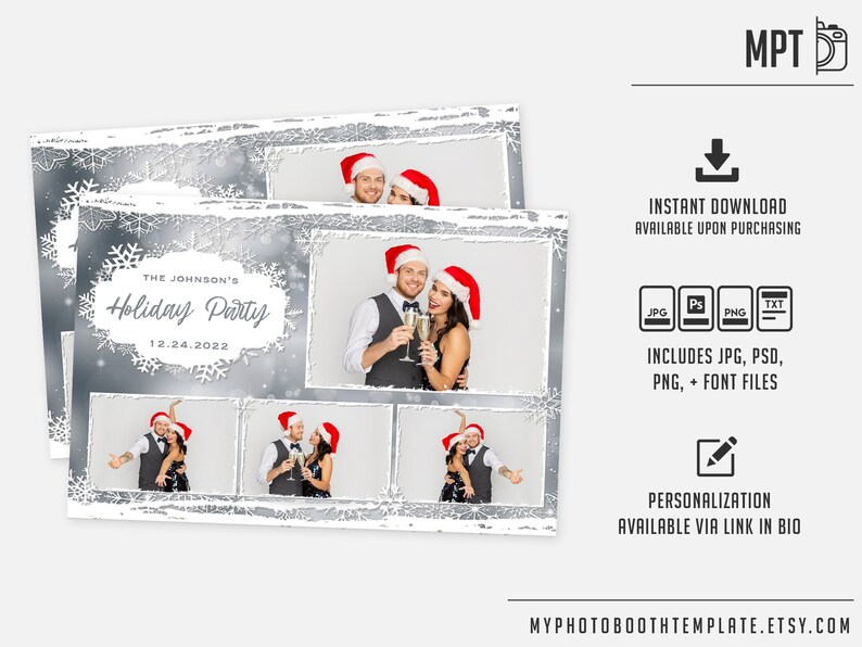 Winter Wonderland Christmas Holiday Photo Booth Template 4x6 (instant ...