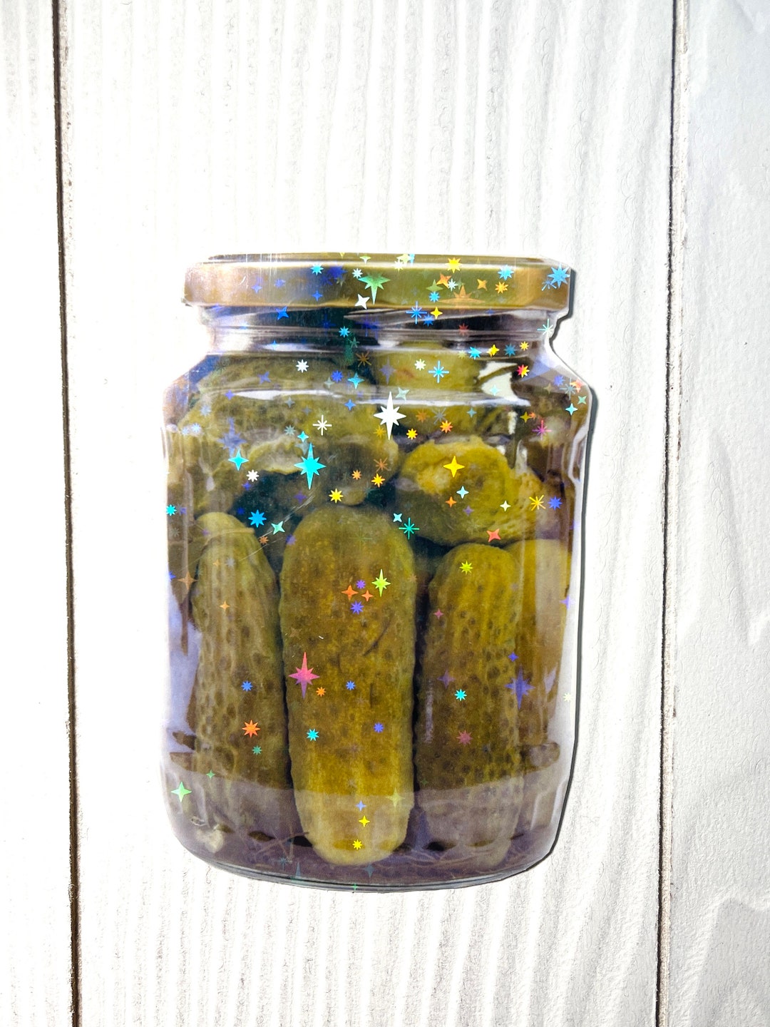 Sparkly Pickle Jar Sticker - Etsy