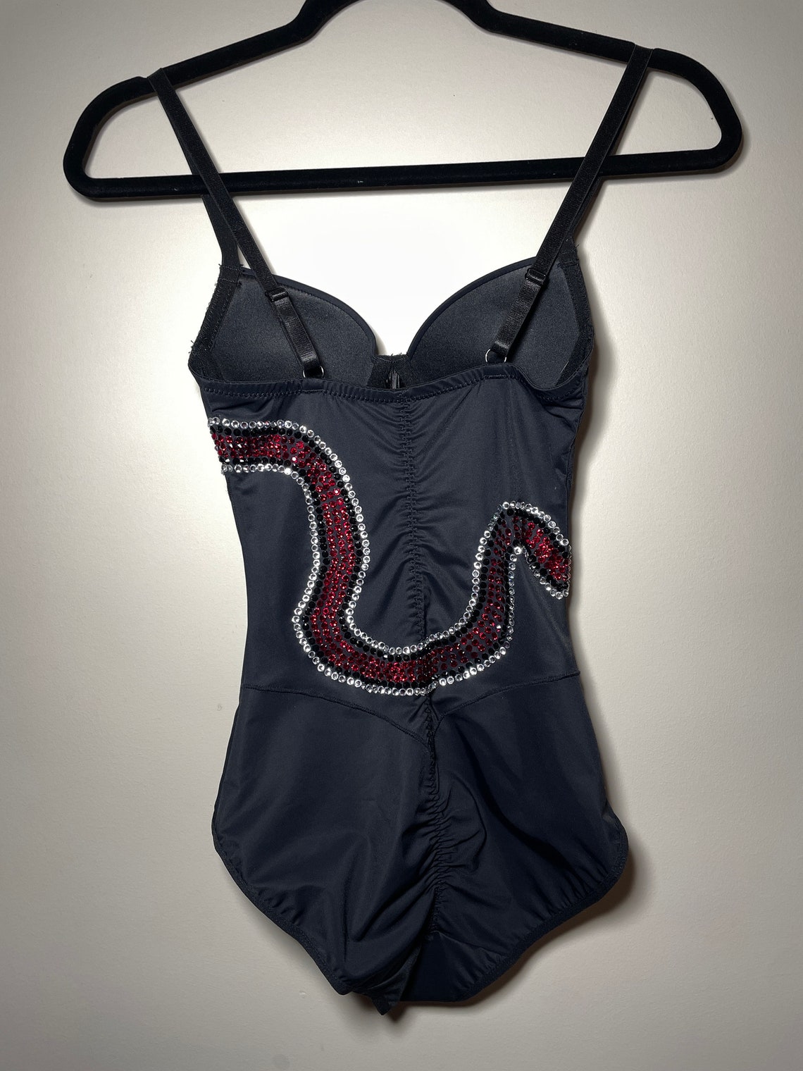 Reputation Inspired Black Custom Rhinestone Snake Womens XS Bodysuit ...