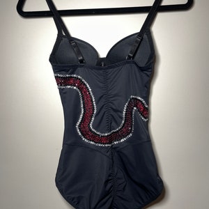 Reputation Inspired Black Custom Rhinestone Snake Womens Bodysuit ...