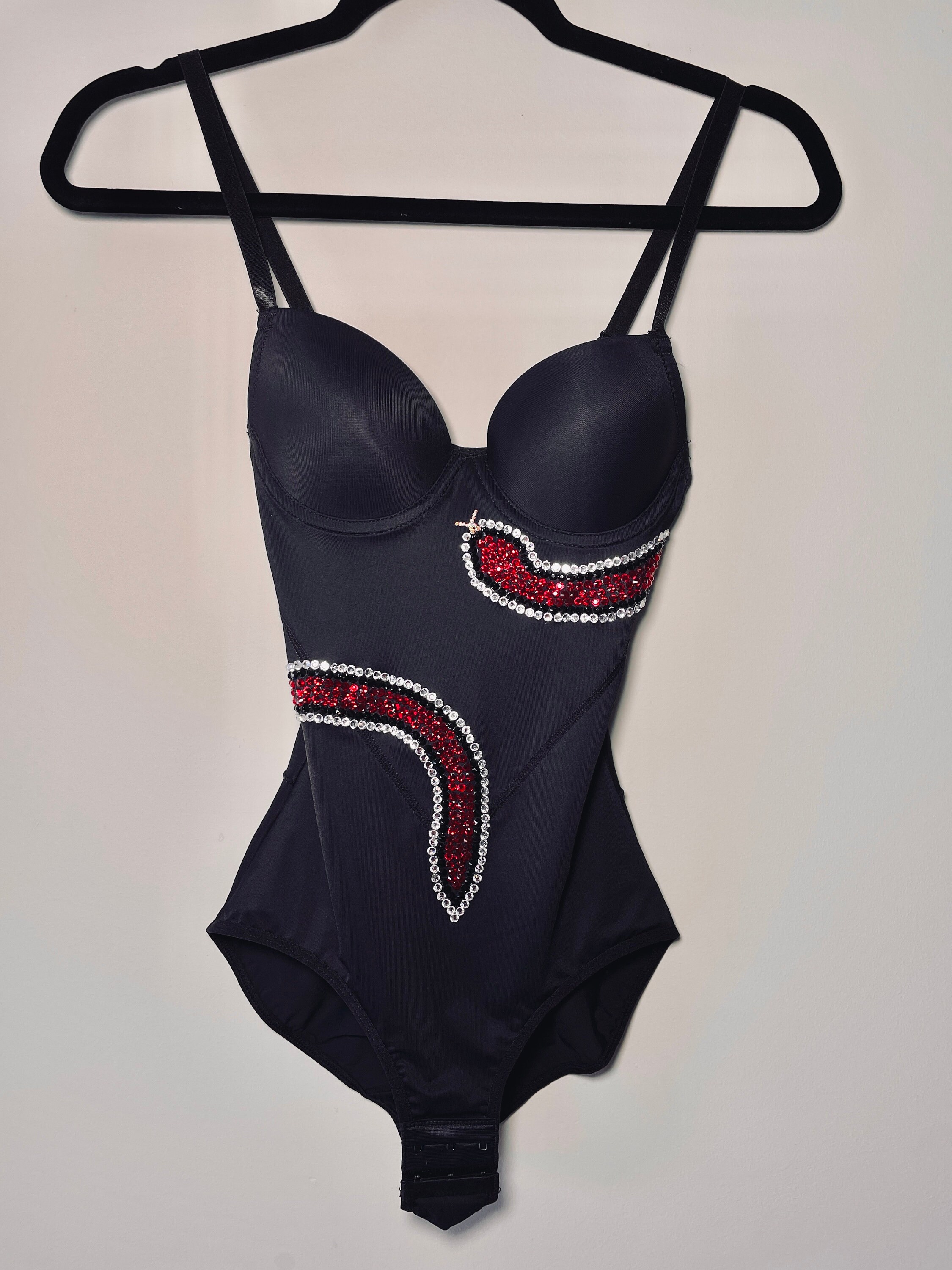 Reputation Inspired Black Custom Rhinestone Snake Womens XS Bodysuit ...