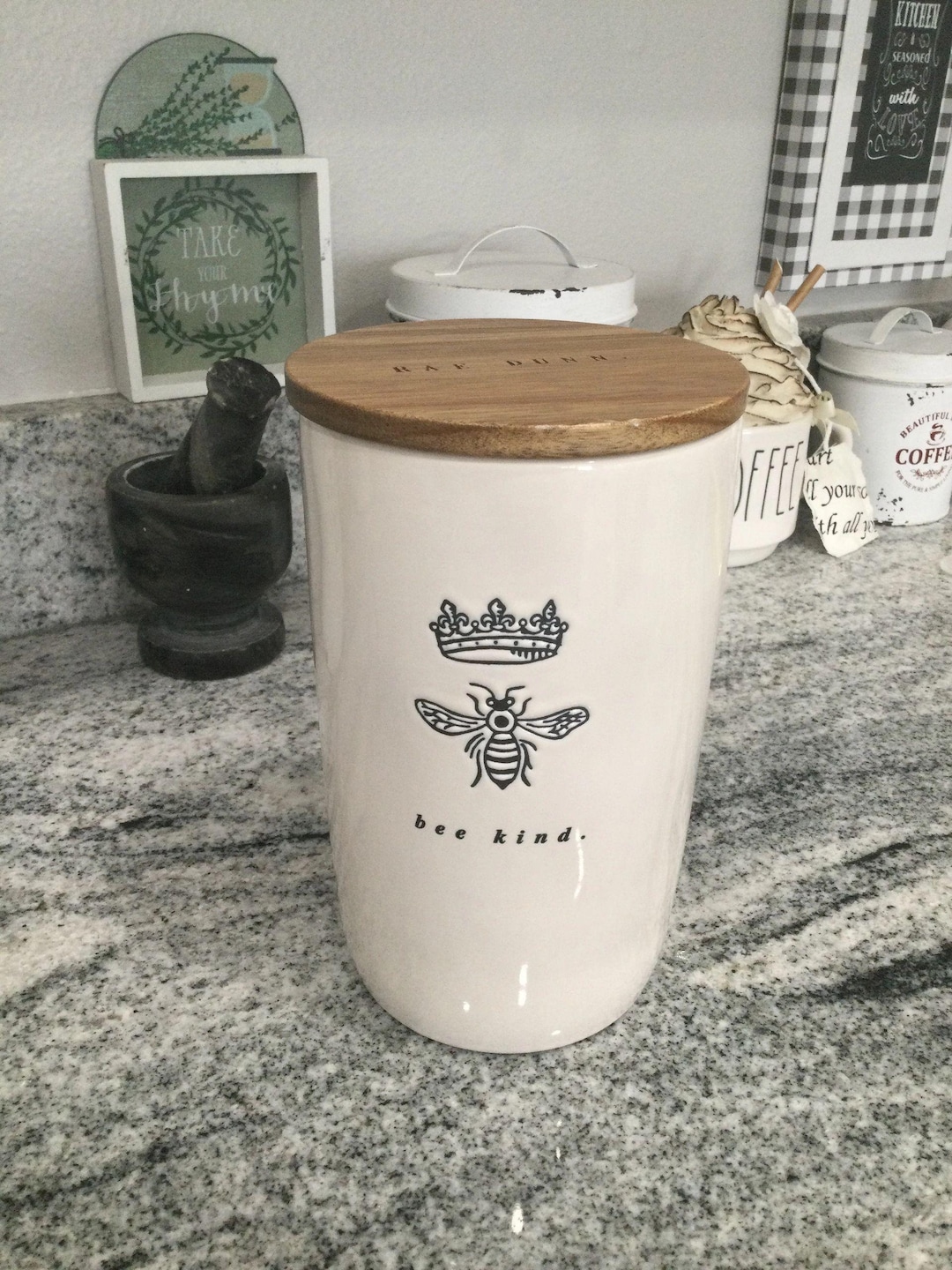 Rae Dunn "bee Kind" White Icon Cellar Collection - Etsy