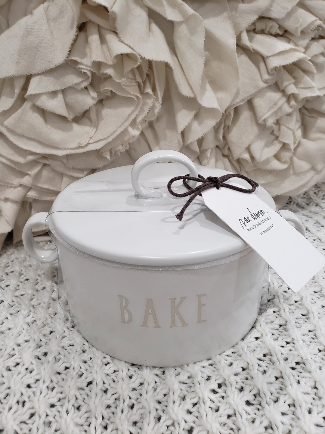 Rae Dunn bake White Casserole Dish Studio Collection - Etsy