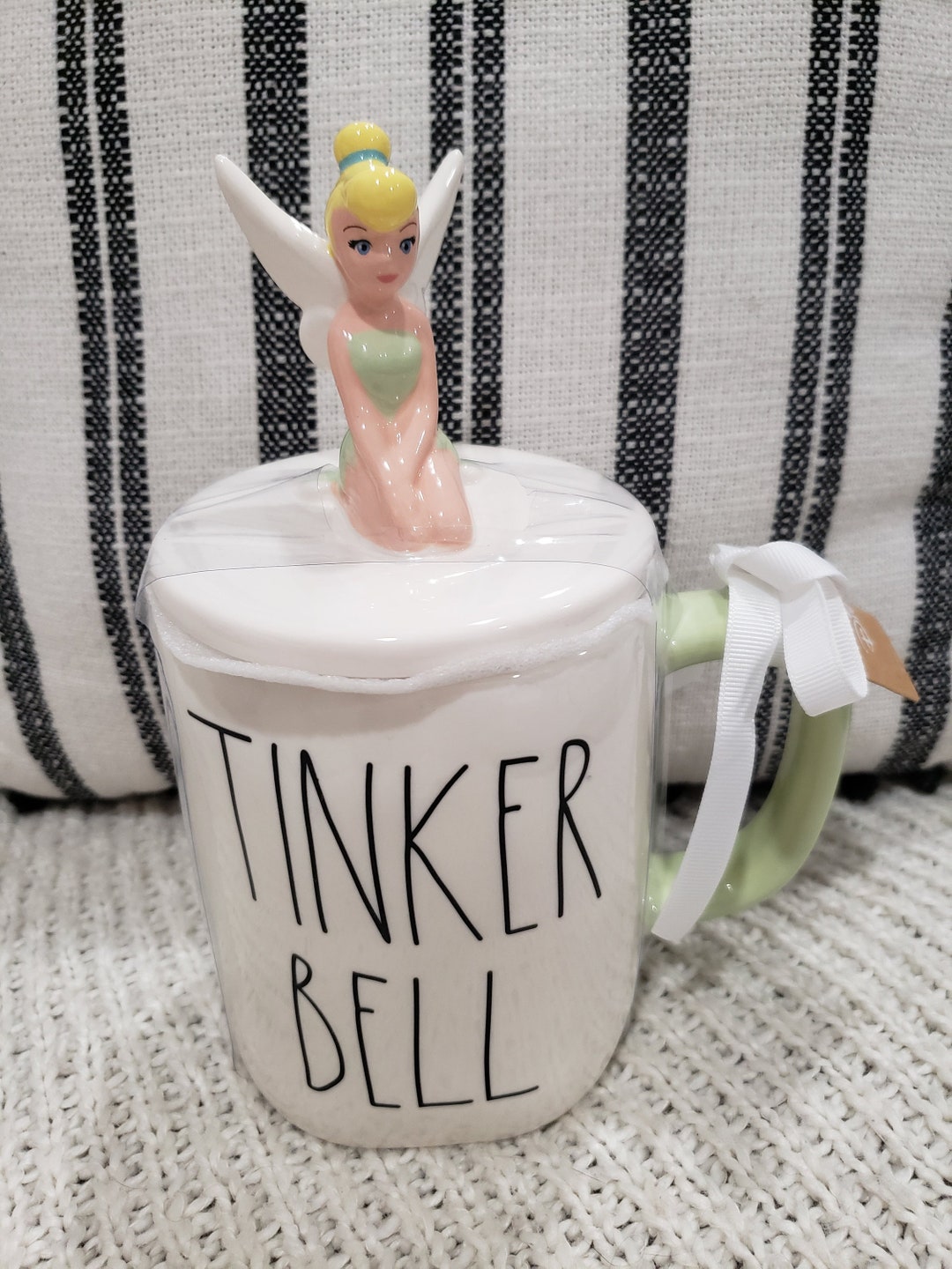 Rae Dunn "tinker Bell" Mug & Tinker Bell Mug Topper Disney's Peter Pan ...