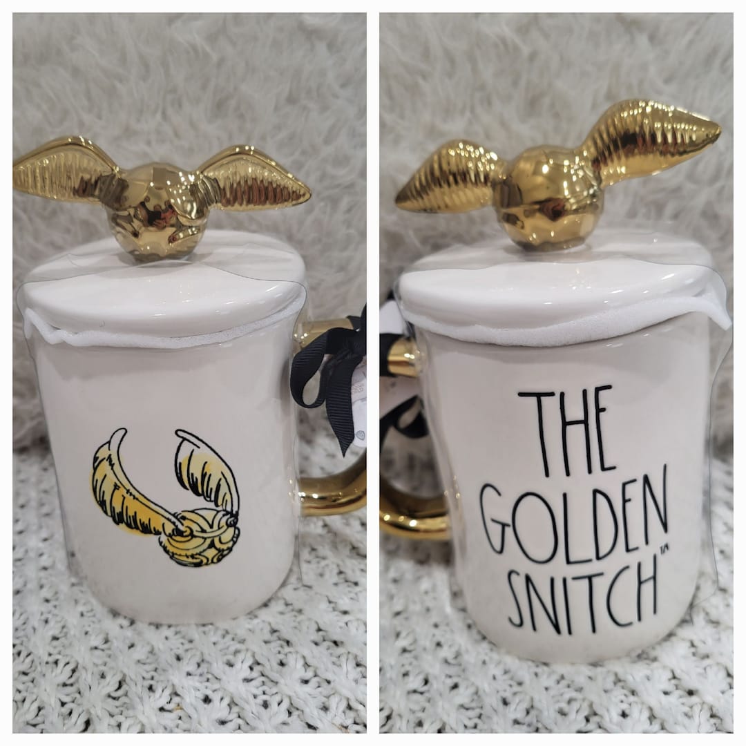 Rae Dunn the Golden Snitch Double Sided Mug & Snitch Mug Topper Harry ...
