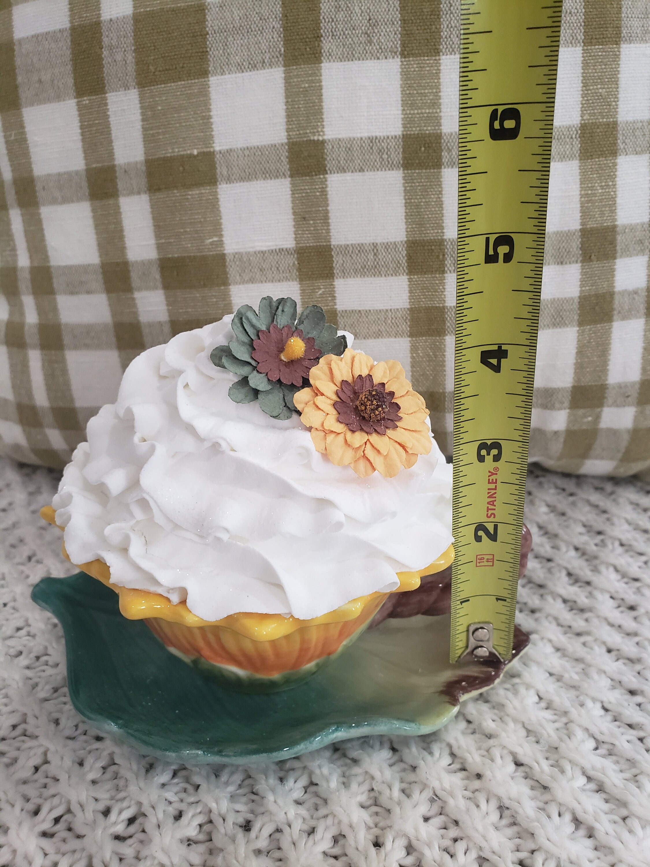 Pip Posh Design Faux Sweet Décor Sunflower Tea Cup & Whipped Sunflower ...