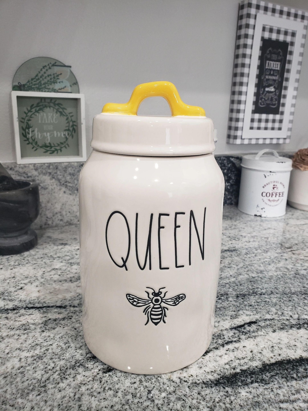 Rae Dunn "queen" Bee White Canister Collection - Etsy