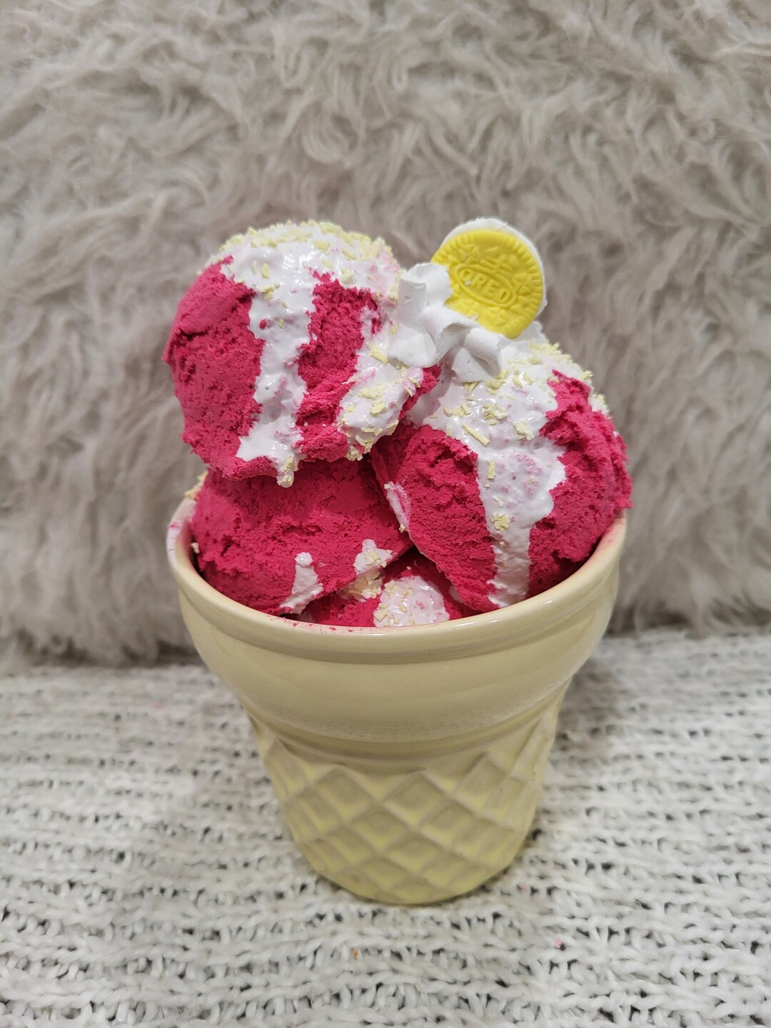 Pip Posh Design Faux Sweet Décor Yellow Cone & Raspberry Vanilla ...