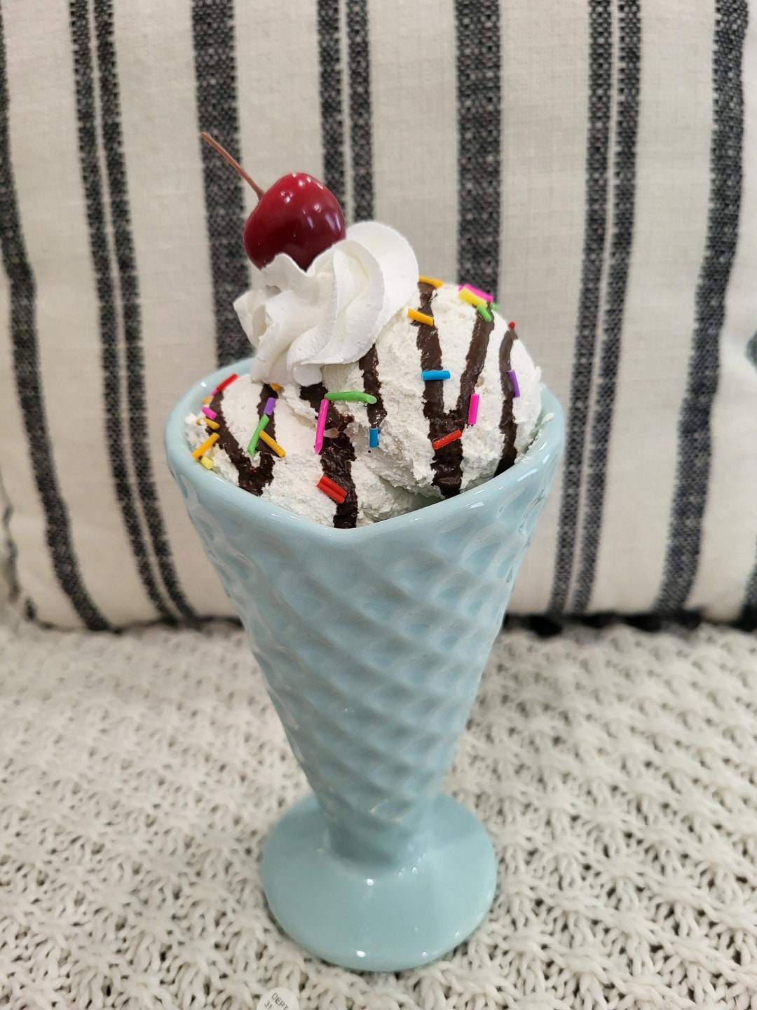 Pip Posh Design Faux Sweet Décor Whipped Cherry on Top Vanilla Confetti ...