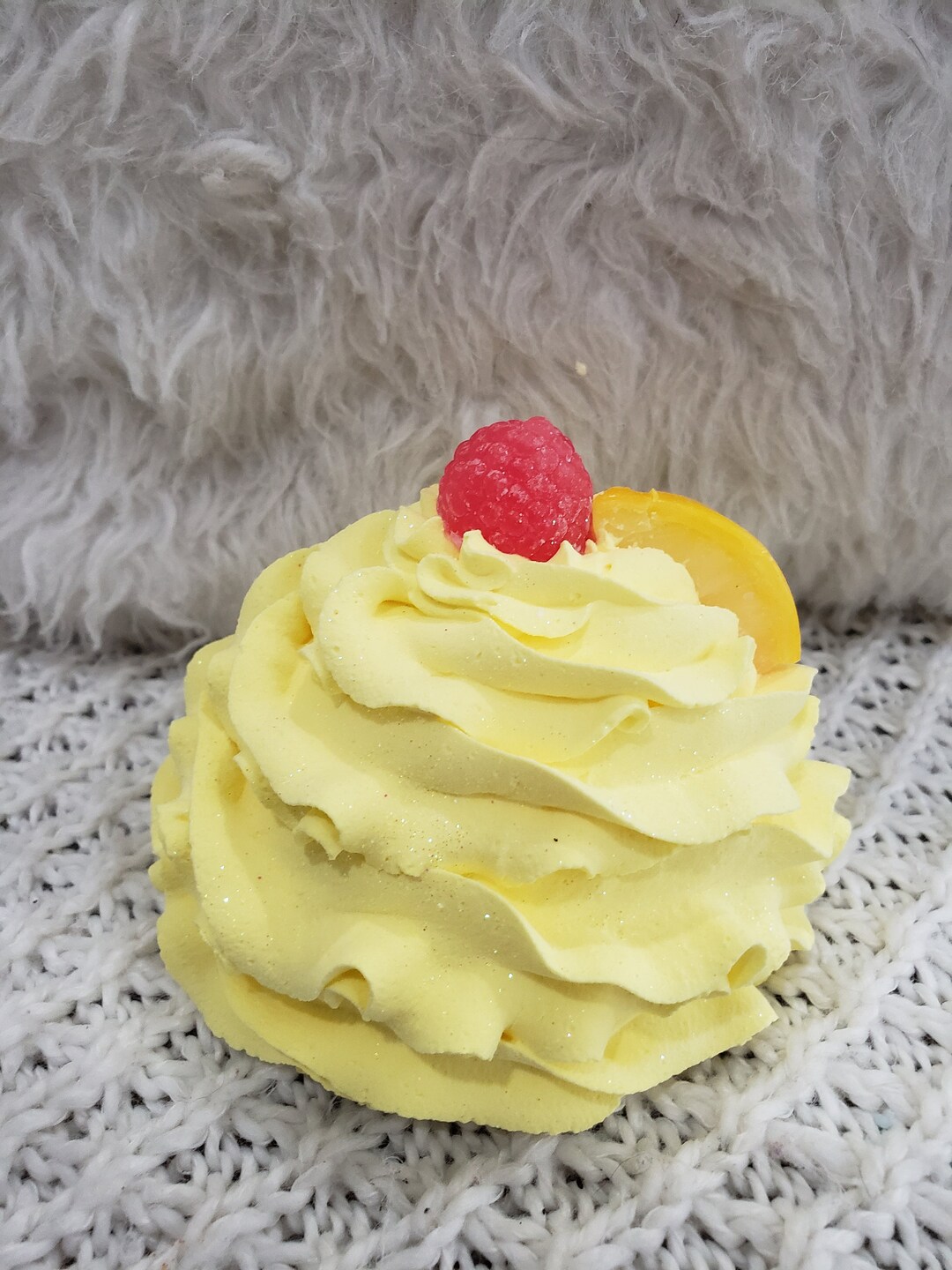 Pip Posh Design Faux Sweet Décor Lemon Raspberry Yellow Mug Topper ...