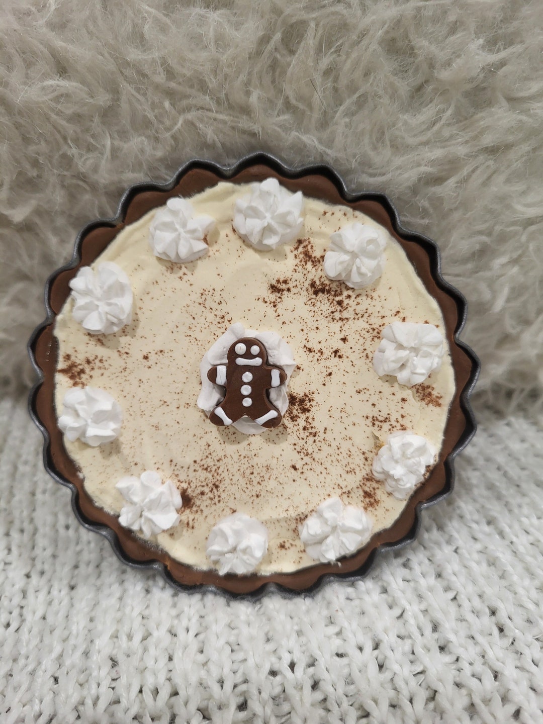 Pip Posh Design Faux Sweet Décor Mini Whipped Gingerbread Pie - Etsy
