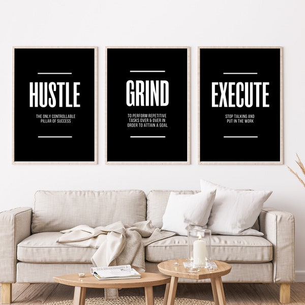 Hustle Grind Execute - Etsy