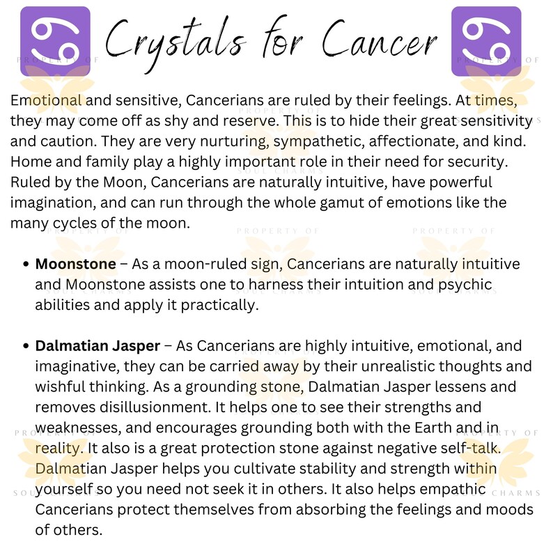 Cancer Zodiac Crystal Bracelet: June July Birthstone Astrology Jewelry ...
