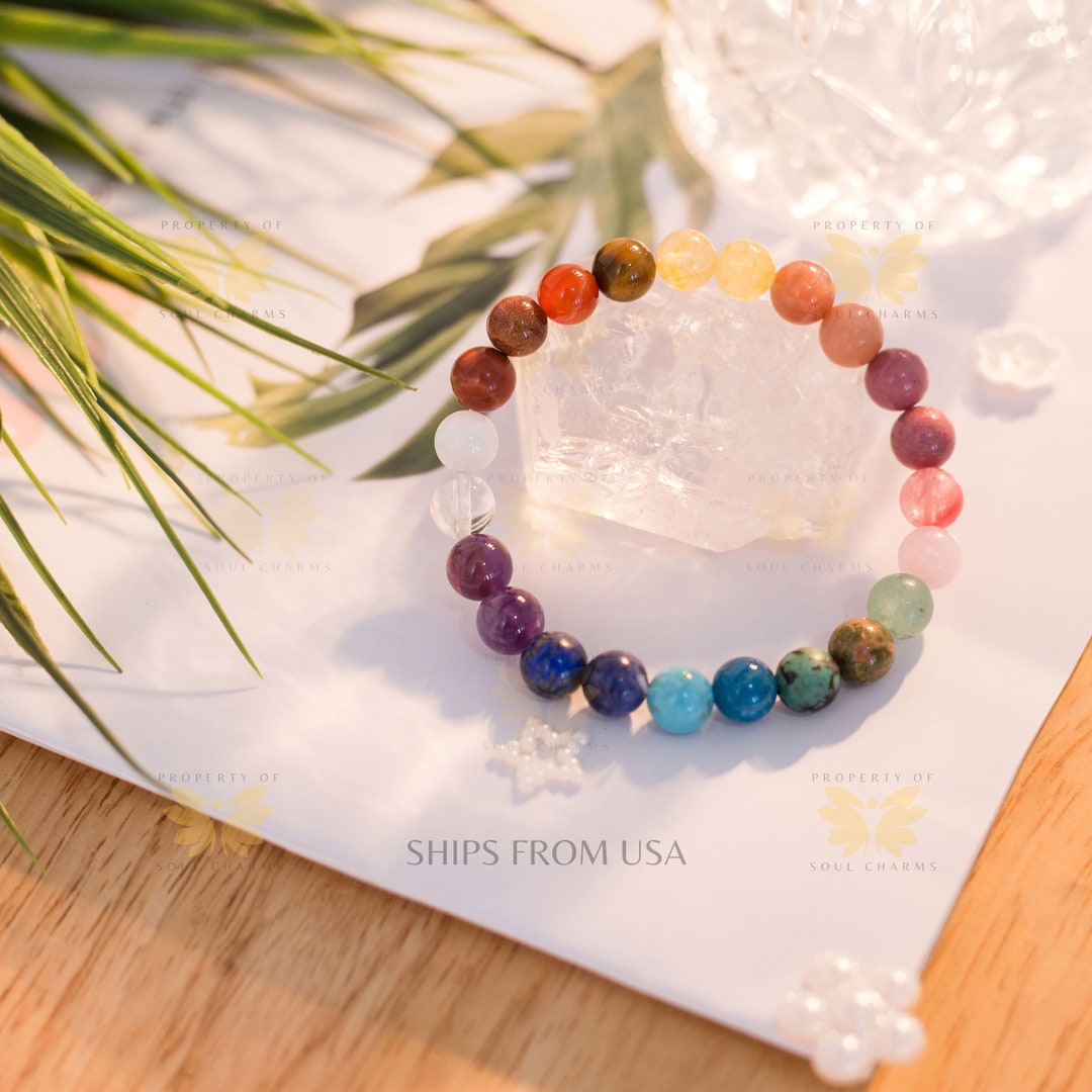 Chakra Bracelet: Healing Gemstone Beads, Zodiac Sign Constellation - Etsy