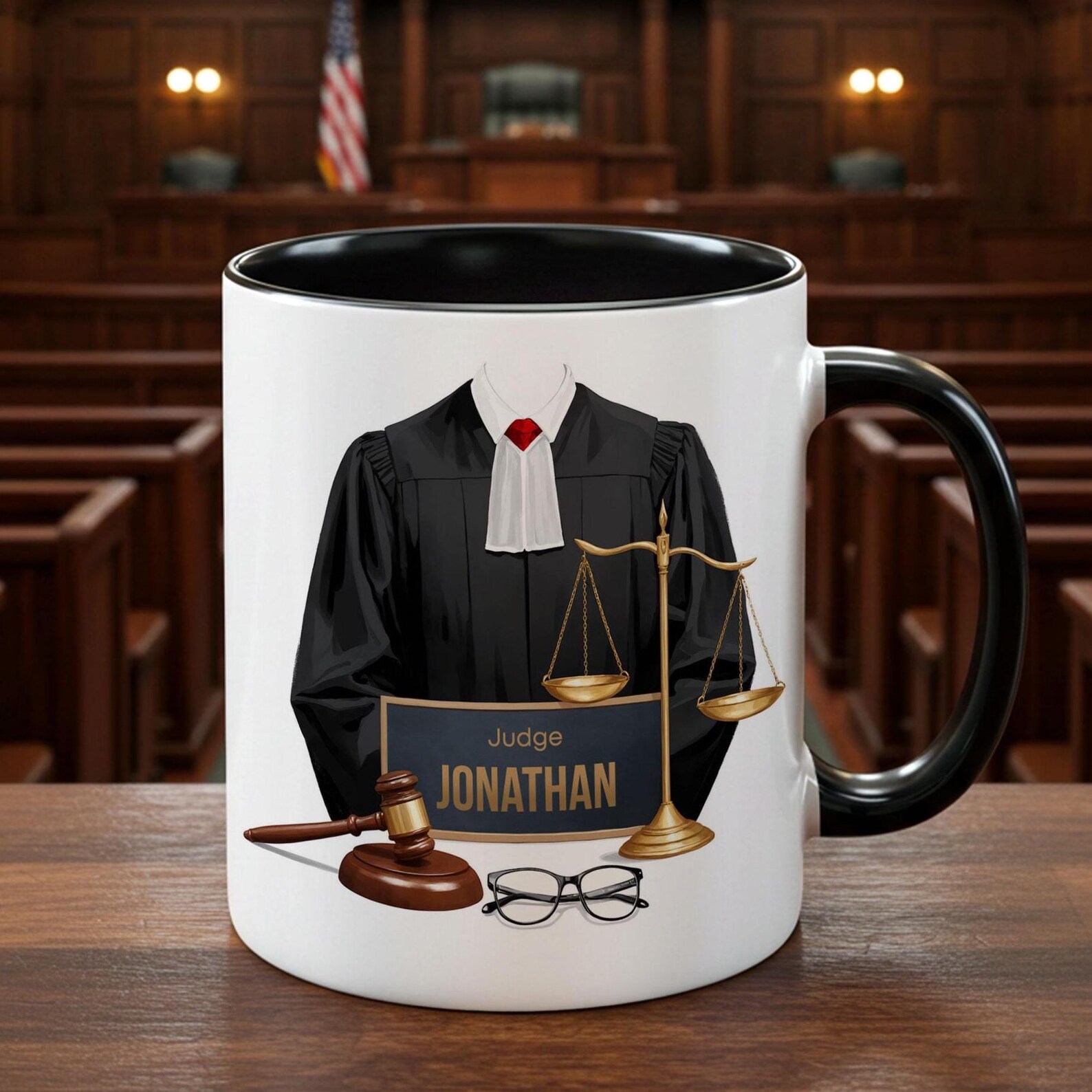 Personalized Judge Mug With Name – Lawyer/attorney Gift, Gavel & Scales ...