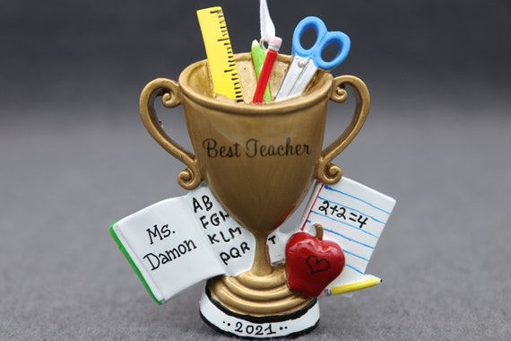 Best Teacher Trophy Personalized Christmas | Etsy