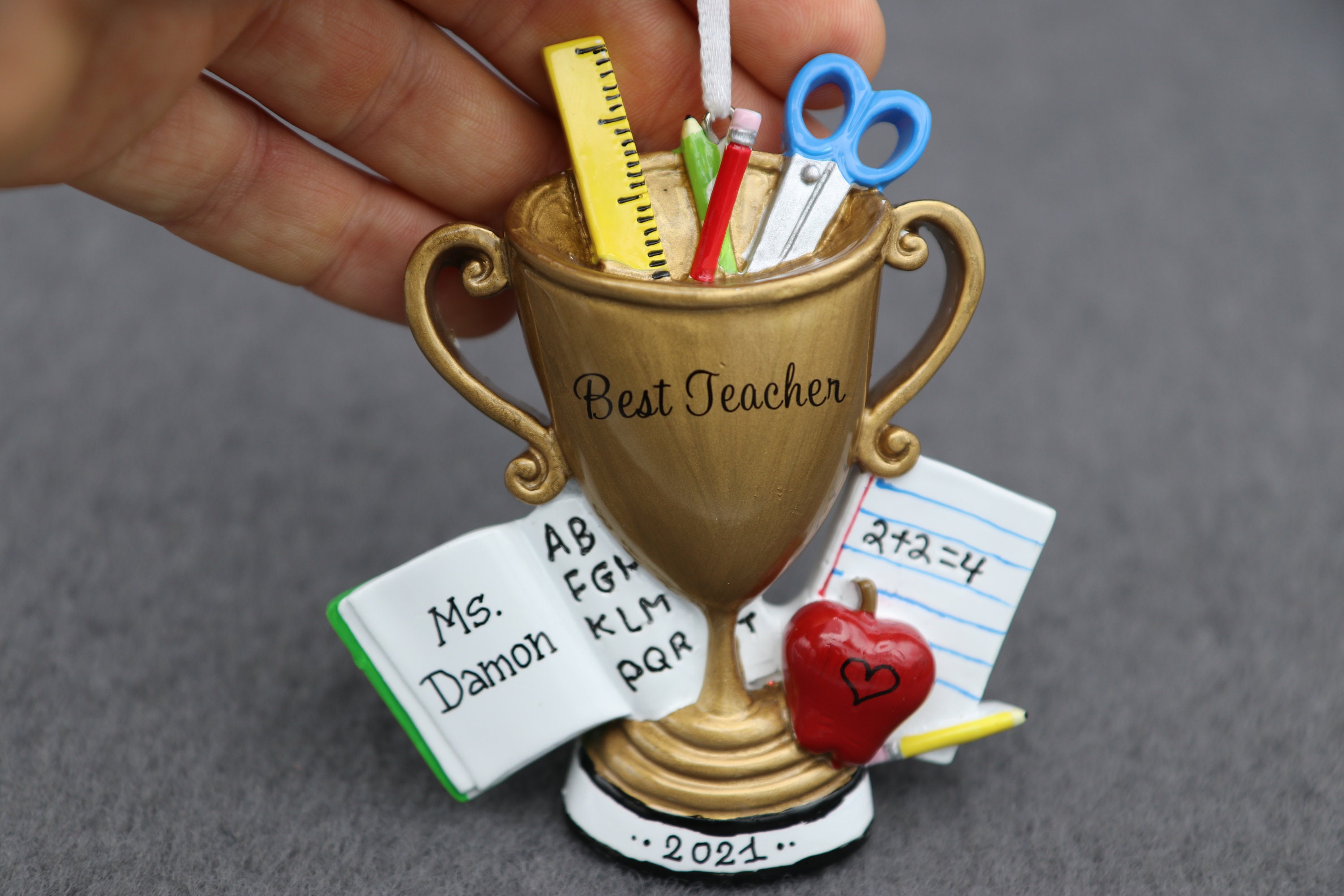 Best Teacher Trophy Personalized Christmas | Etsy