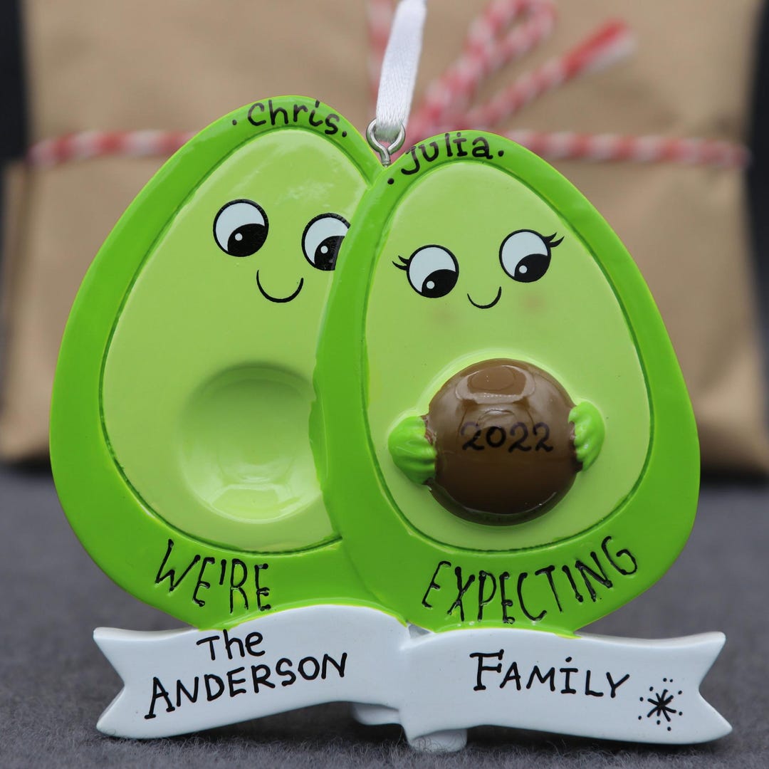 2024 Expecting Personalized Christmas Ornament Avocado Family Gift ...