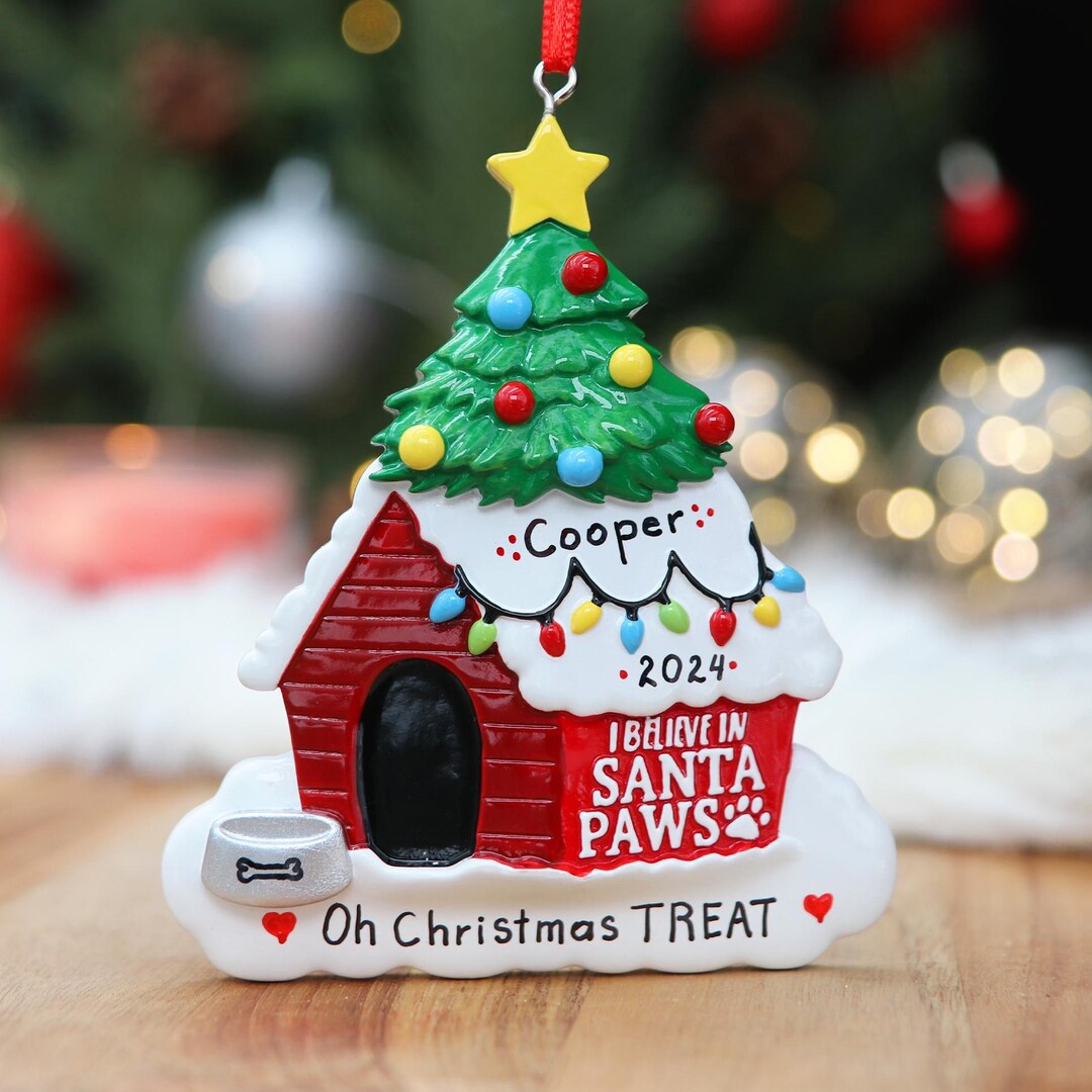 Personalized Dog Christmas Ornament: Santa Paws Dog House Keepsake - Etsy