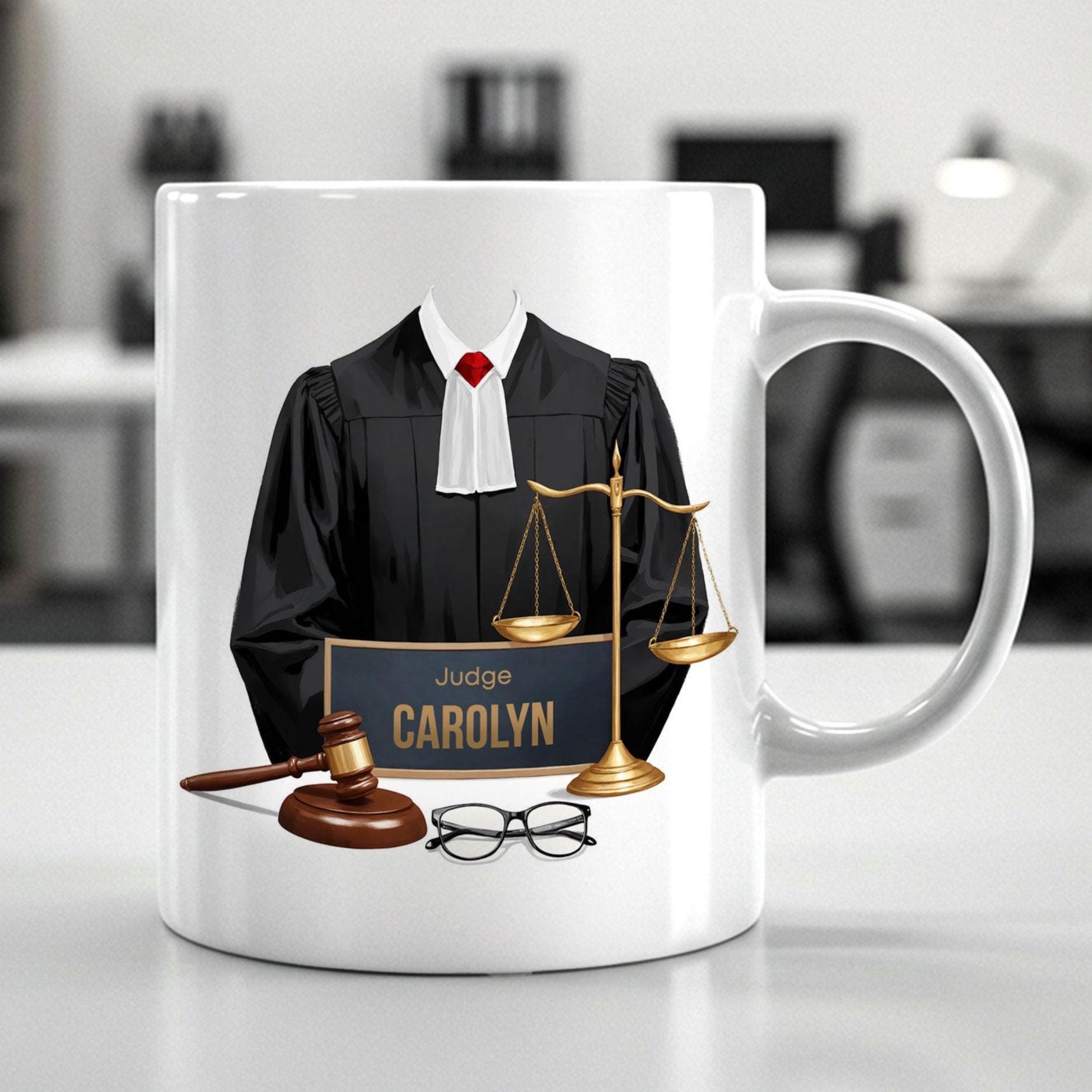 Personalized Judge Mug With Name – Lawyer/attorney Gift, Gavel & Scales ...