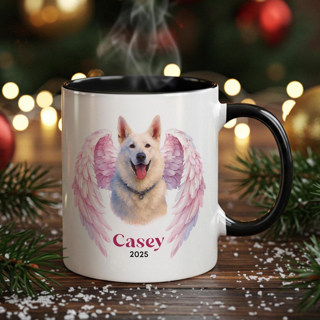 Custom Pet Memorial Mug 2025 – Angel Wings Portrait From Photo ...