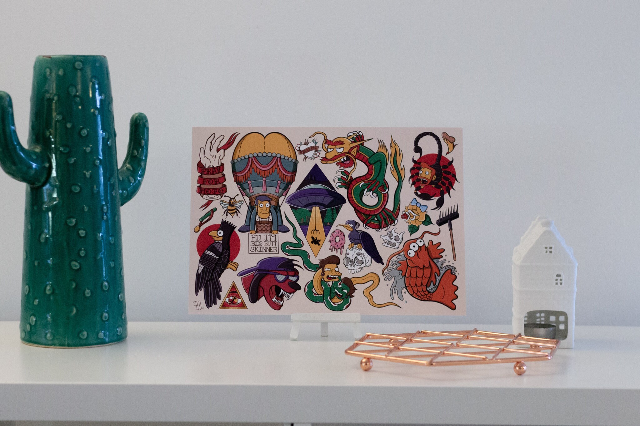 The Simpsons Inspired Tattoo Flash Sheet (A4) UNFRAMED | Neo ...