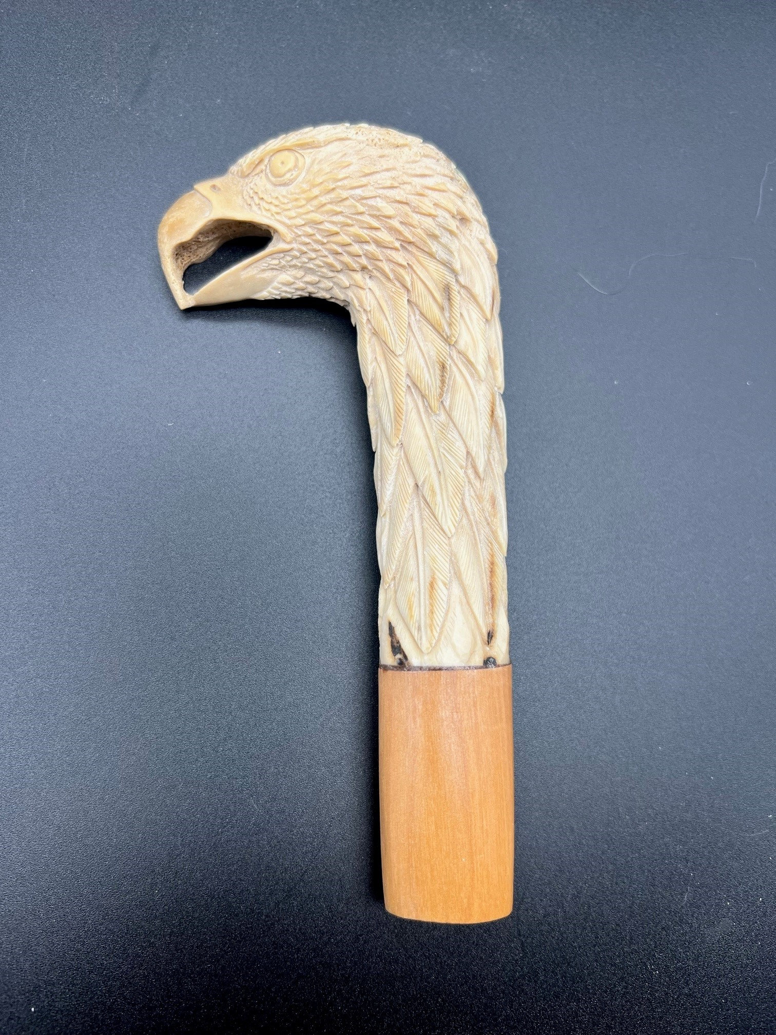 Carved Moose Antler Eagle, Cane Top, Walking Stick or Knife Handle - Etsy