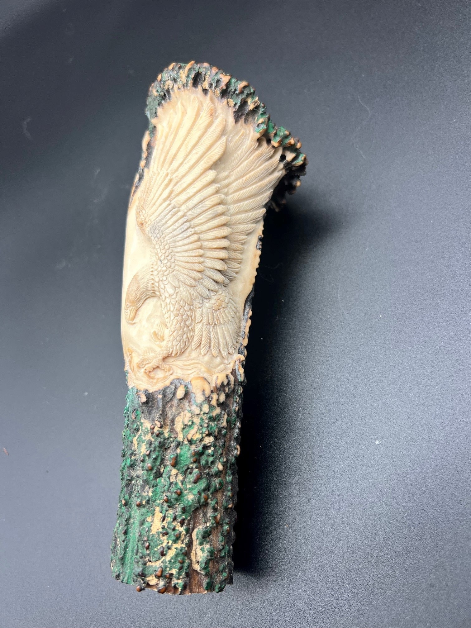 Beautiful Carved Moose Antler Eagle, Walking Stick Top, Cane, Knife ...