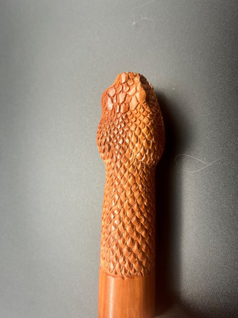 Carved Snake Knife Handle or Walking Stick Top - Etsy