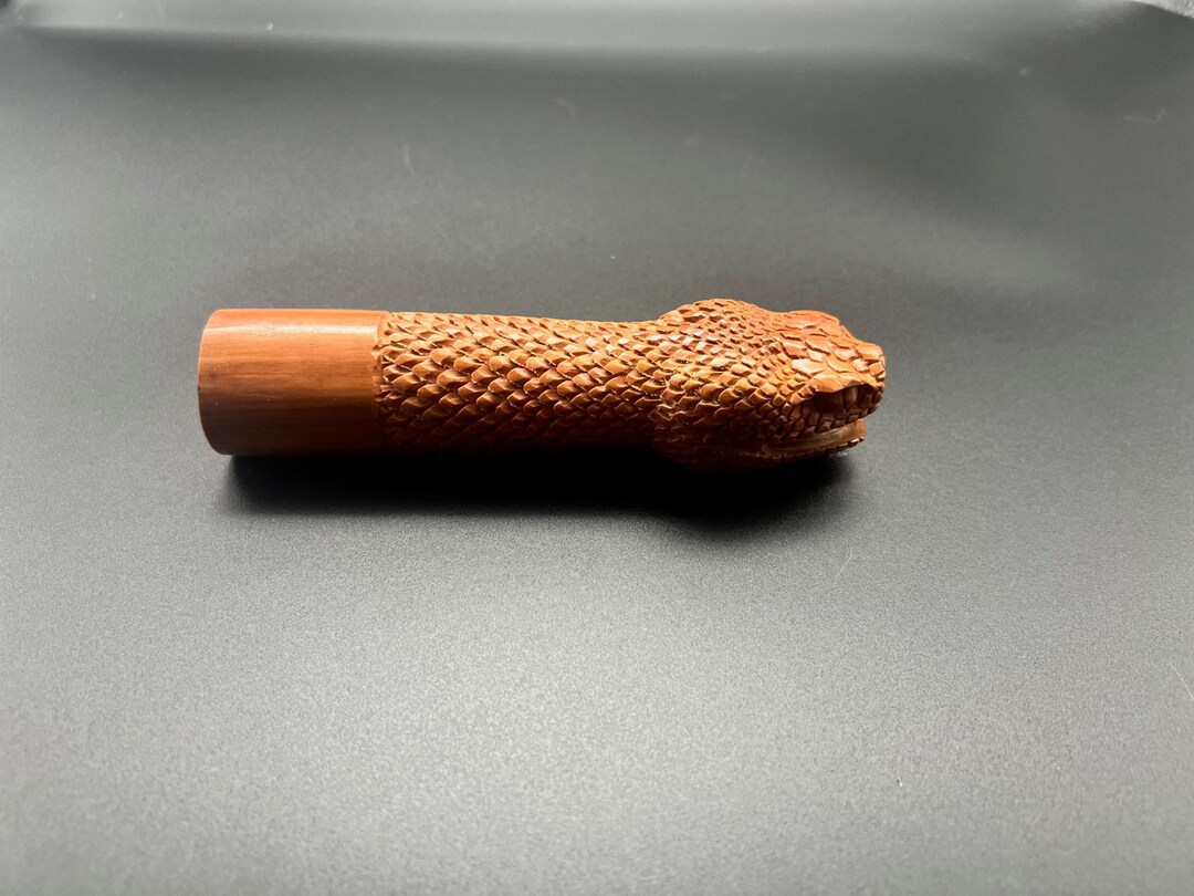 Carved Snake Knife Handle or Walking Stick Top - Etsy
