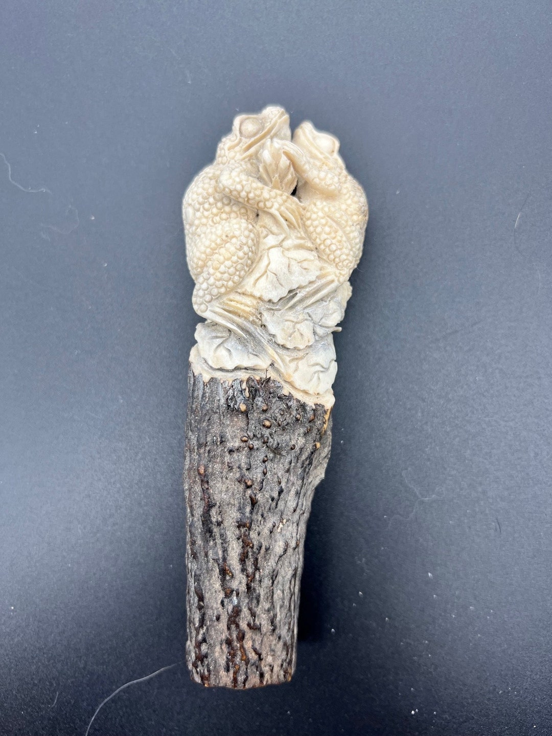 Frogs Knife Handle Carved From Moose Antler - Etsy