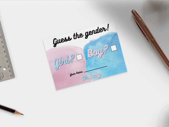 Baby Shower Gender Reveal Gender Voting Cards Pink or | Etsy