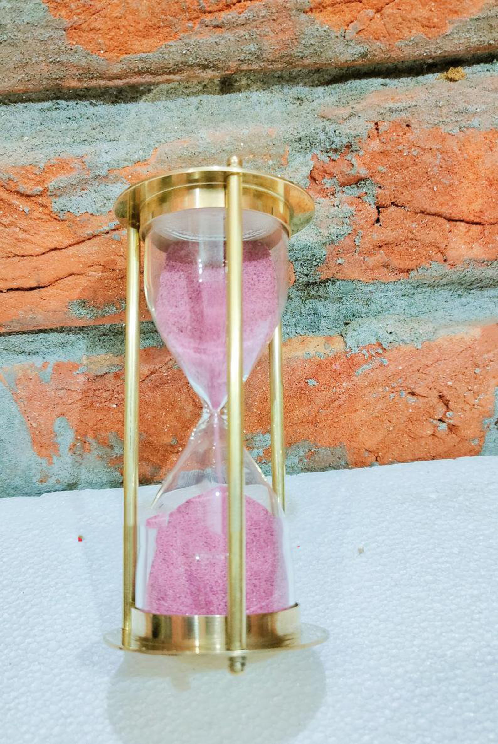 Brass Custom Engraved Hourglass 5min. 6.5'' inch sand | Etsy